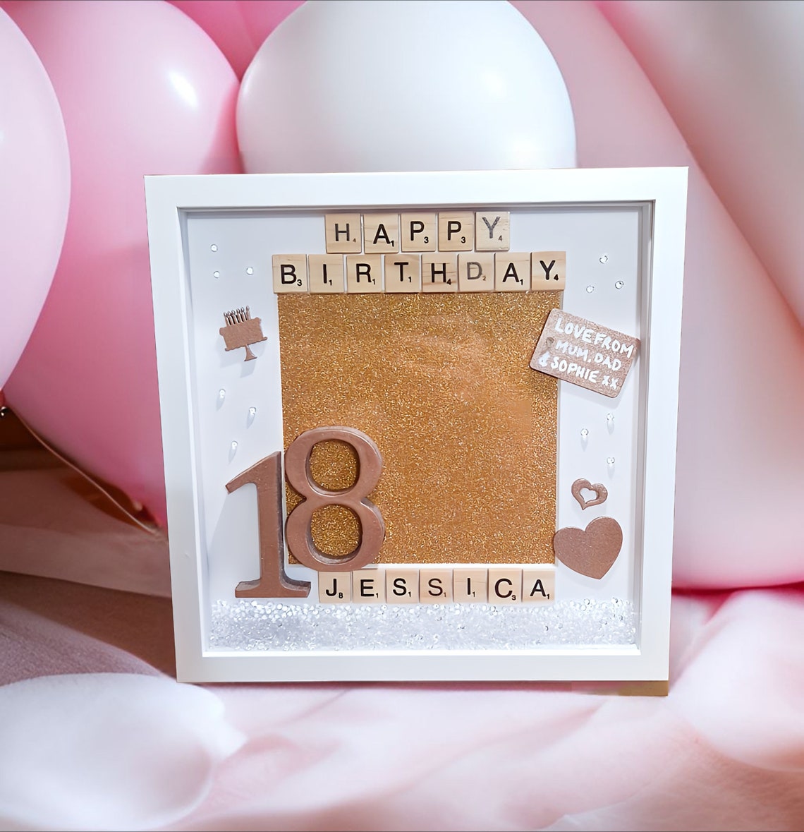 A Personalised Rose Gold 18th Birthday Shadow Box Frame Keepsake Gift ...