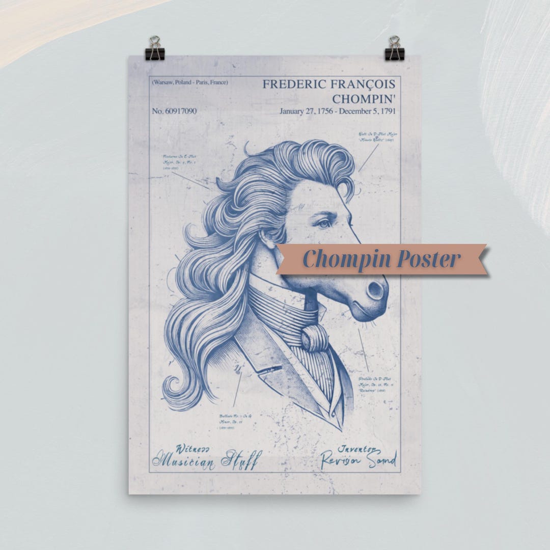 Frederic Chopin “chompin” POSTER – Frederic's Funny Classical Music ...