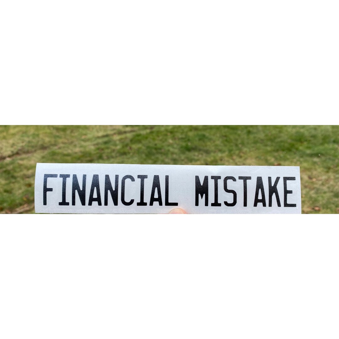 Financial Mistake Car Decal - Etsy