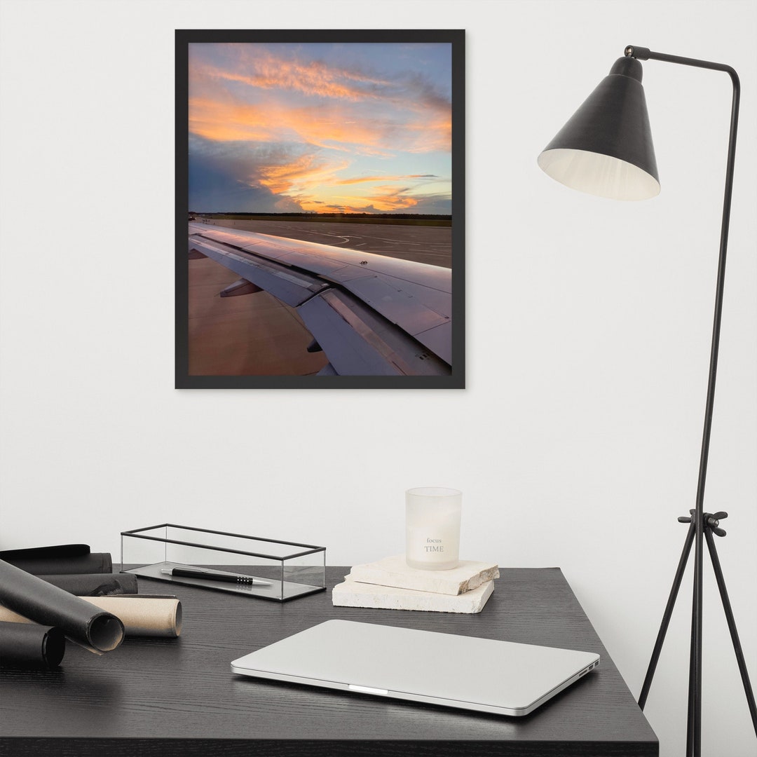Framed Airplane Florida Sunset Poster - Etsy