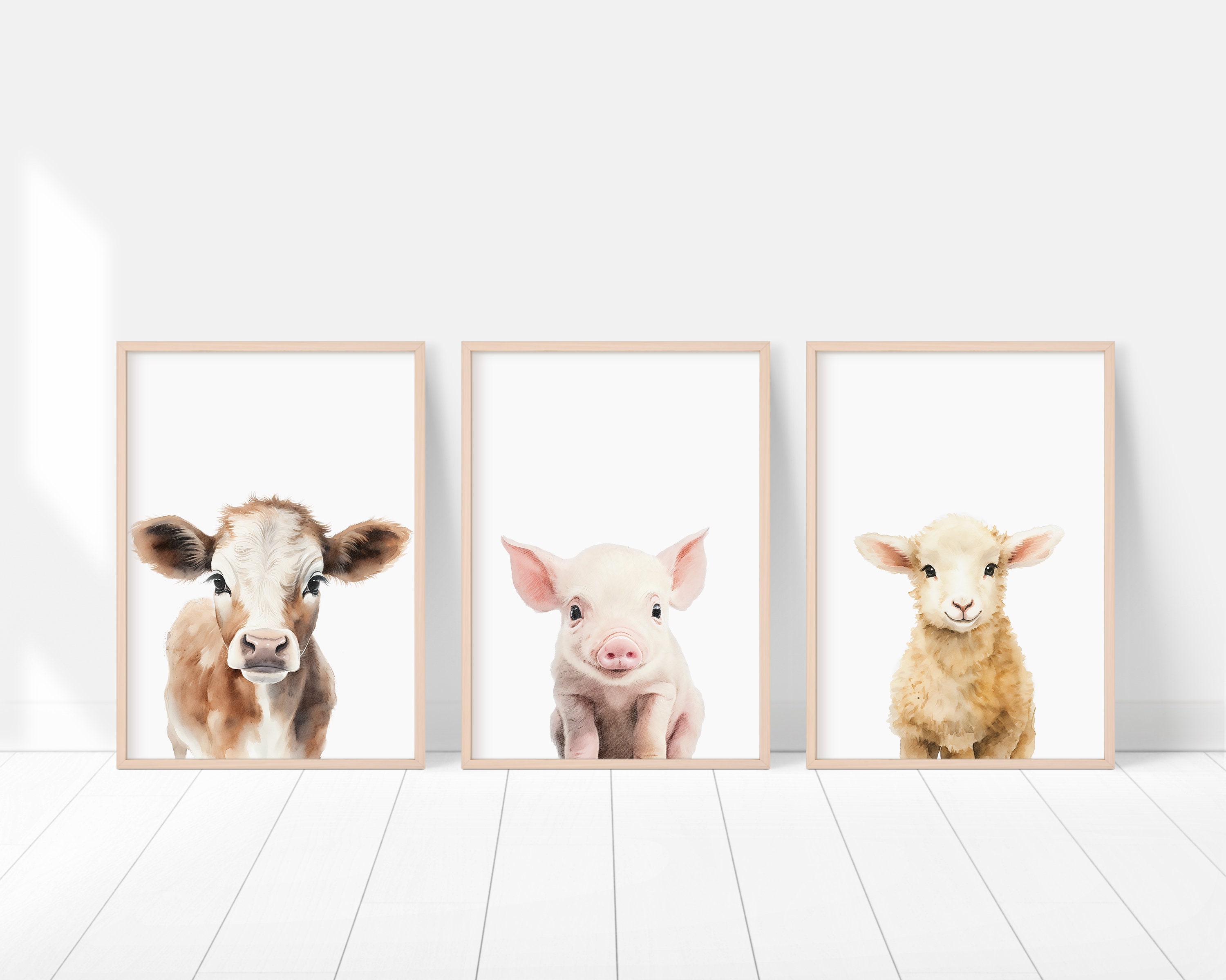 Farm Animal Prints for Nursery Set of 6 Farm Animal Nursery - Etsy