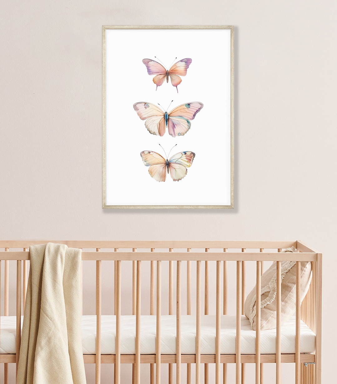 Butterflies Nursery Wall Art for Baby Girls Room, Girly Bedroom Prints ...