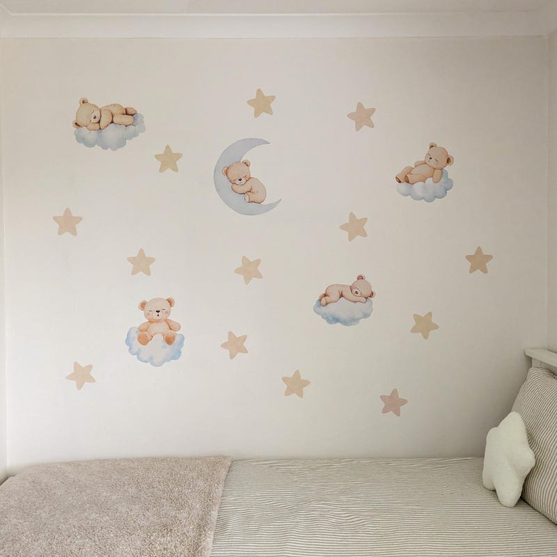 Sleeping Bear Wall Stickers - Etsy UK
