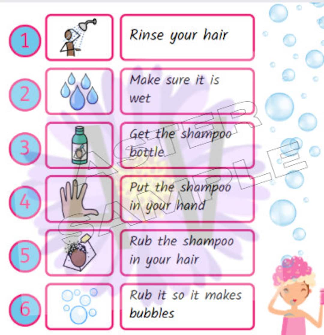 Hair Wash Visual Schedule Downloadable - Etsy