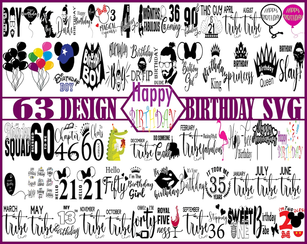 Happy Birthday Svg Bundle, Birthday SVG, Birthday Party SVG, Birthday ...
