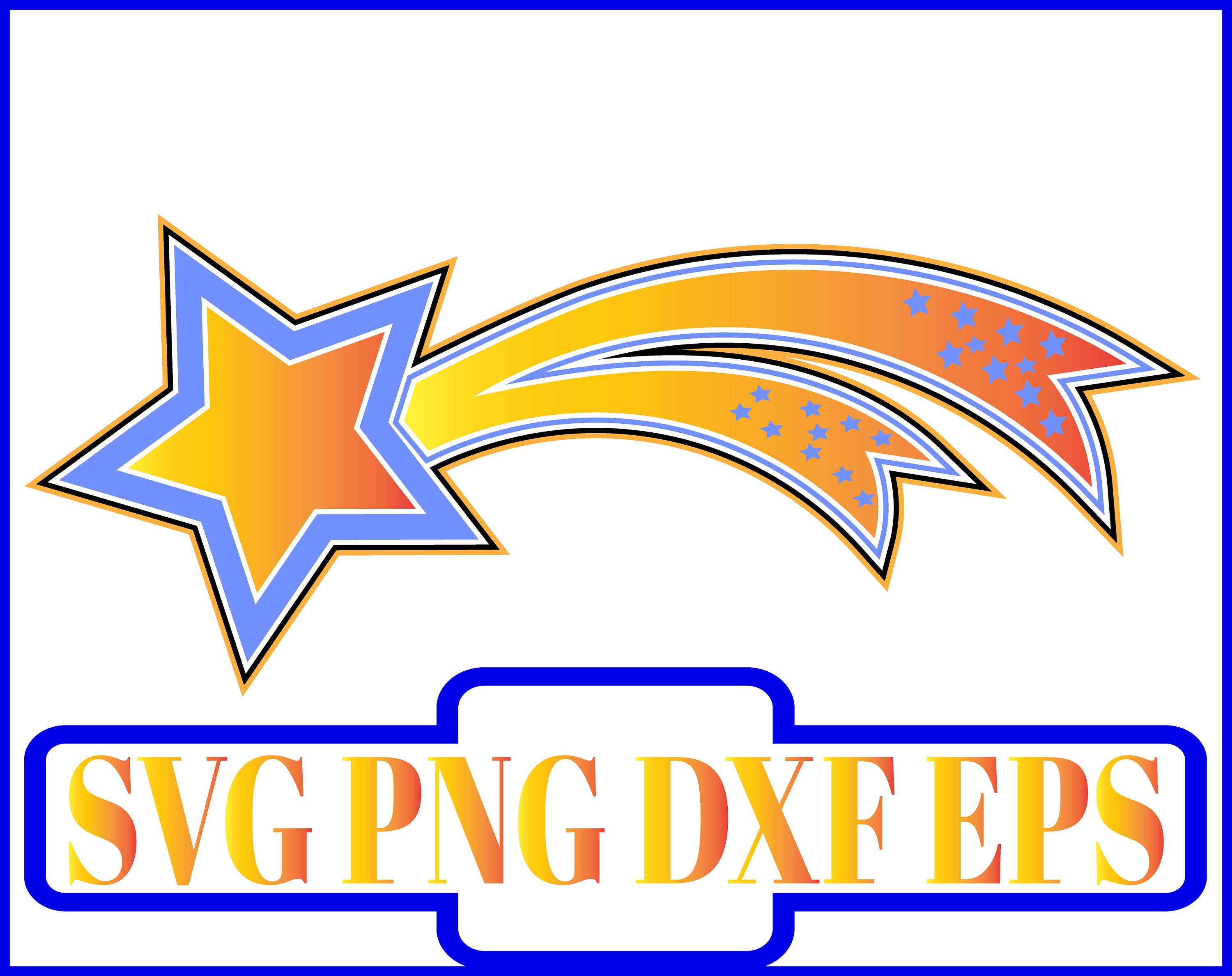 Design for T-shirts, Comet Svg, Meteorite Svg, Space Clipart, Star Svg ...
