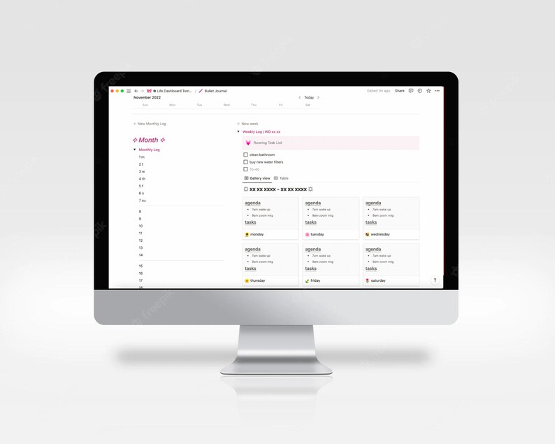 Groovy Bullet Journal Notion Template | Digitial Bujo Notionapp ...