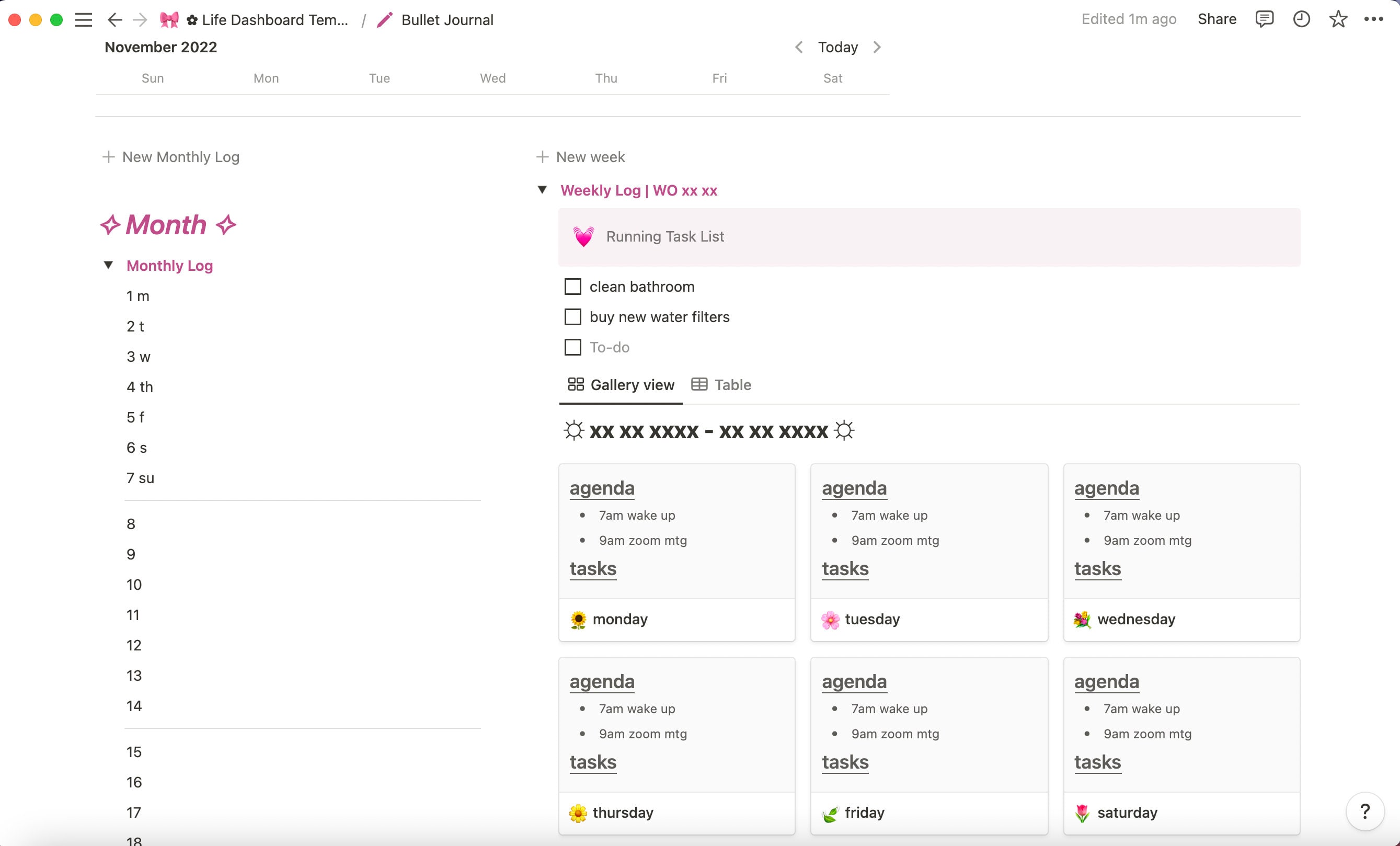 Groovy Bullet Journal Notion Template Digitial Bujo - Etsy