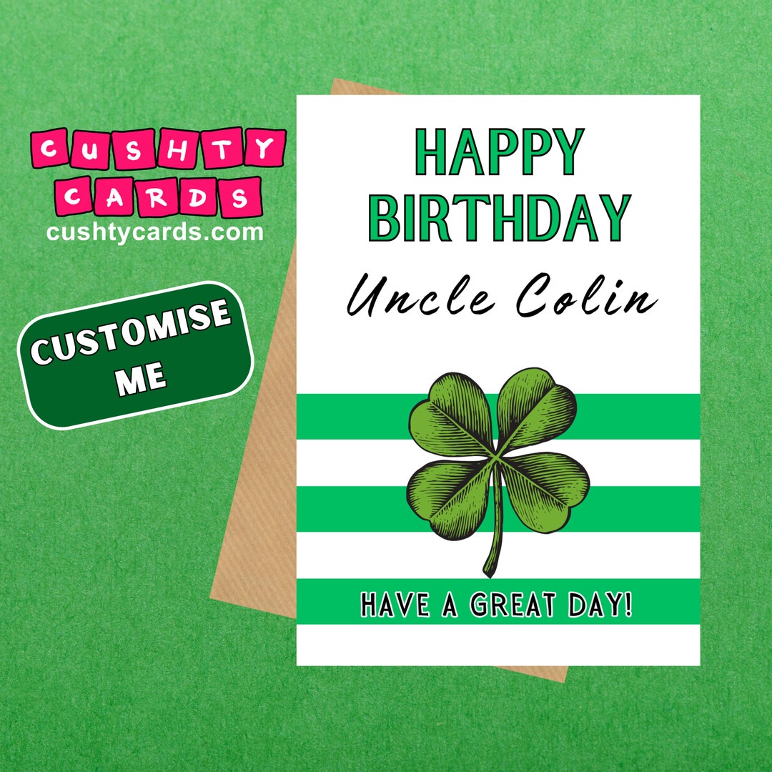Celtic Birthday Card Personalised Clover - Etsy