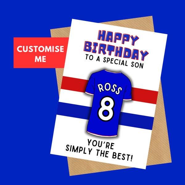 Personalised Rangers Birthday Card - Etsy UK