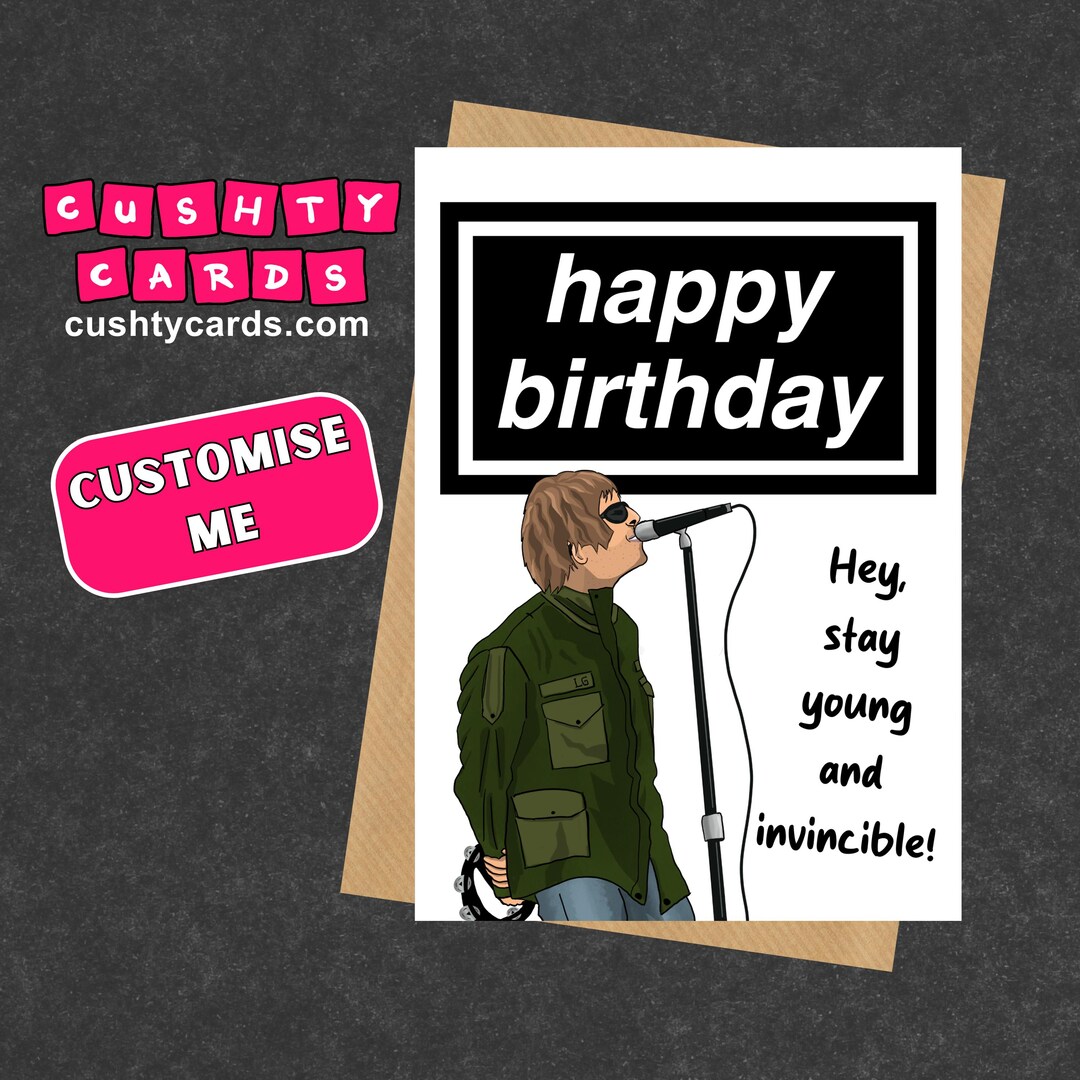 Oasis Birthday Card | Liam Gallagher - Etsy