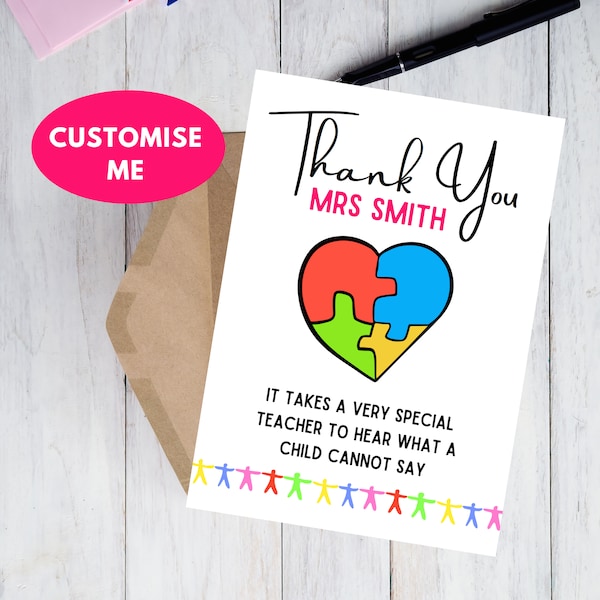 Autism Thank You Cards - Etsy