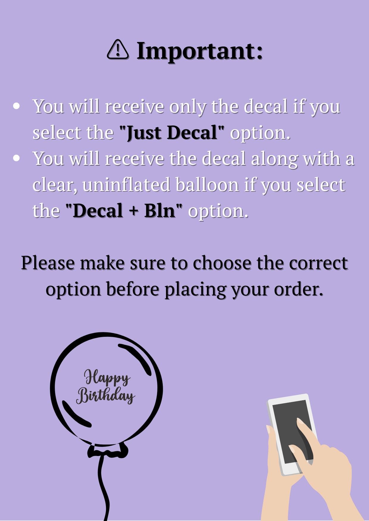 Personalized Decal, Just Decal or Decal+ballon, Clear Round Balloon ...