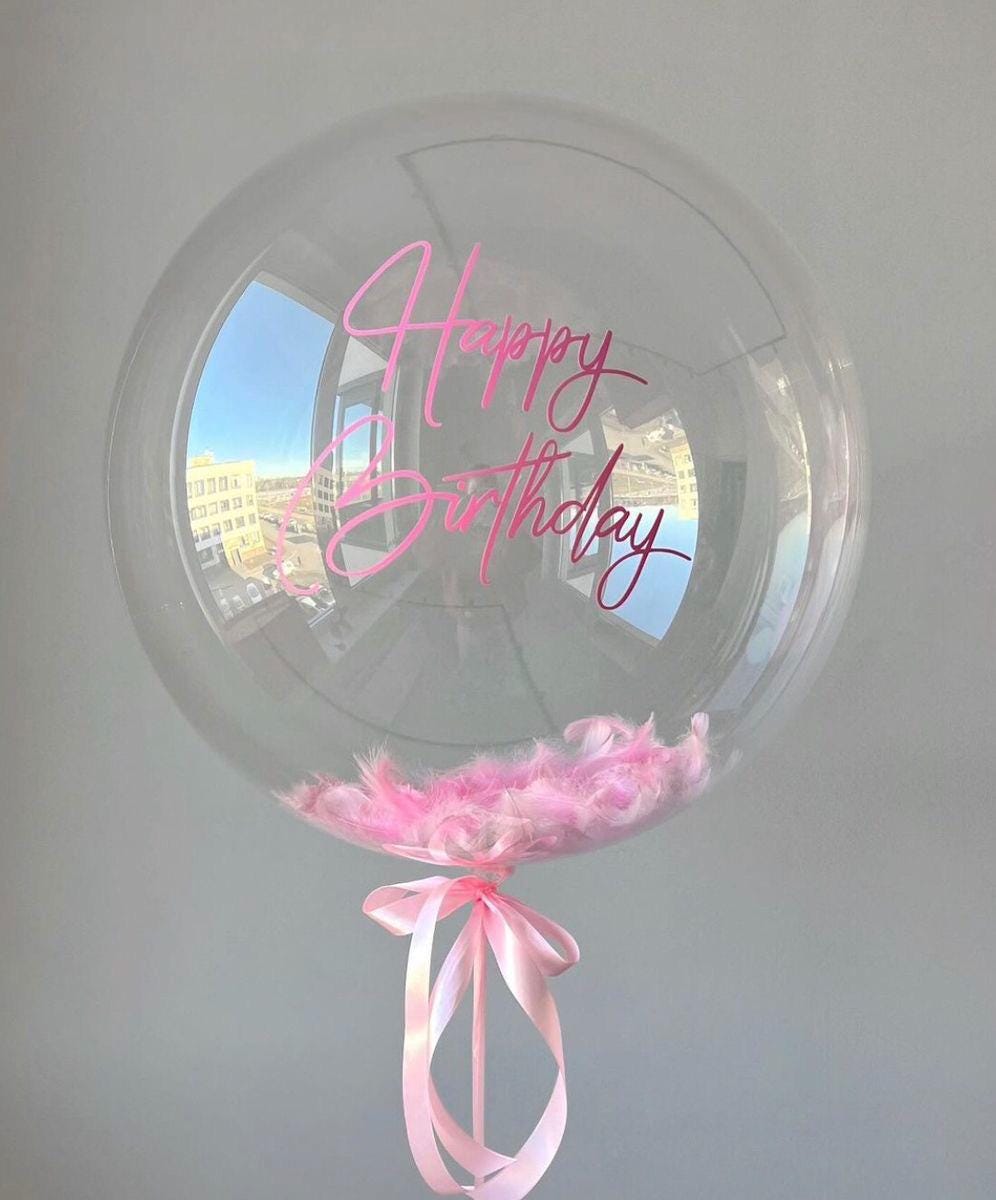 Personalized Decal, Just Decal or Decal+ballon, Clear Round Balloon ...