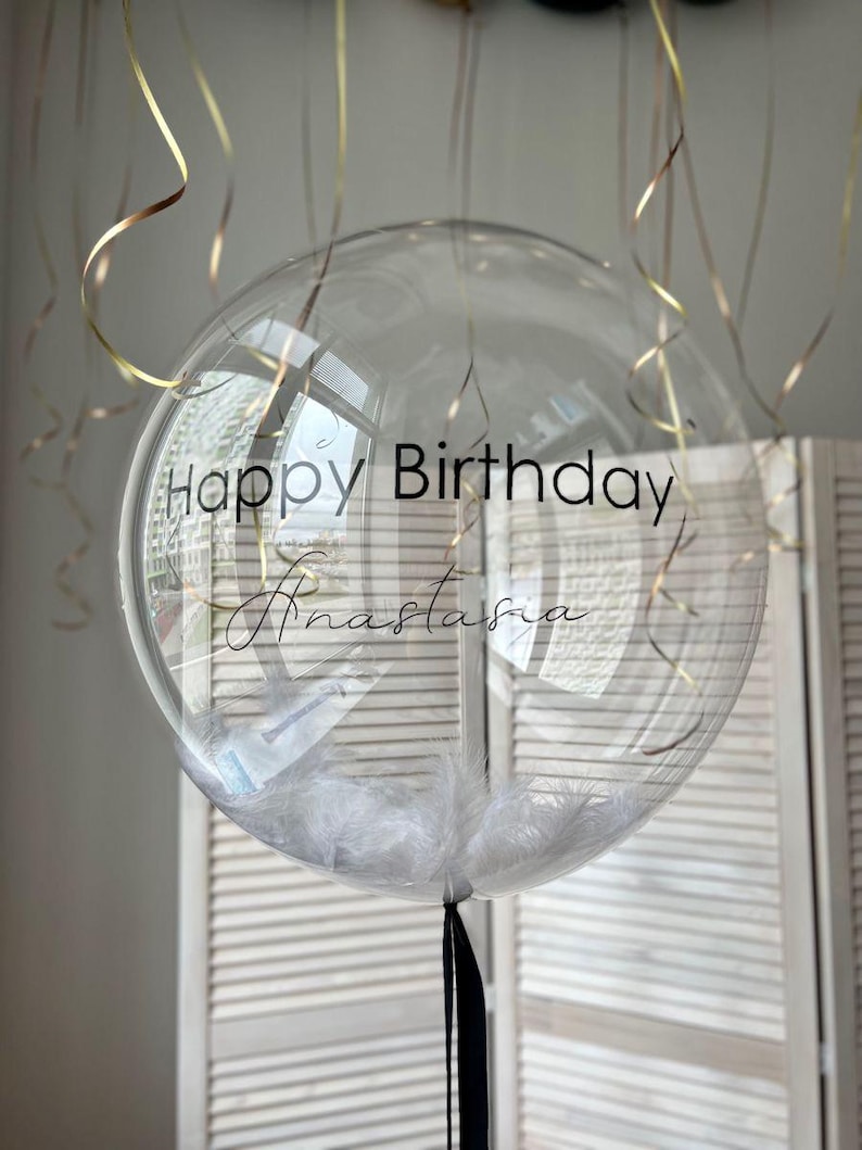Personalized Decal, Just Decal or Decal+ballon, Clear Round Balloon ...