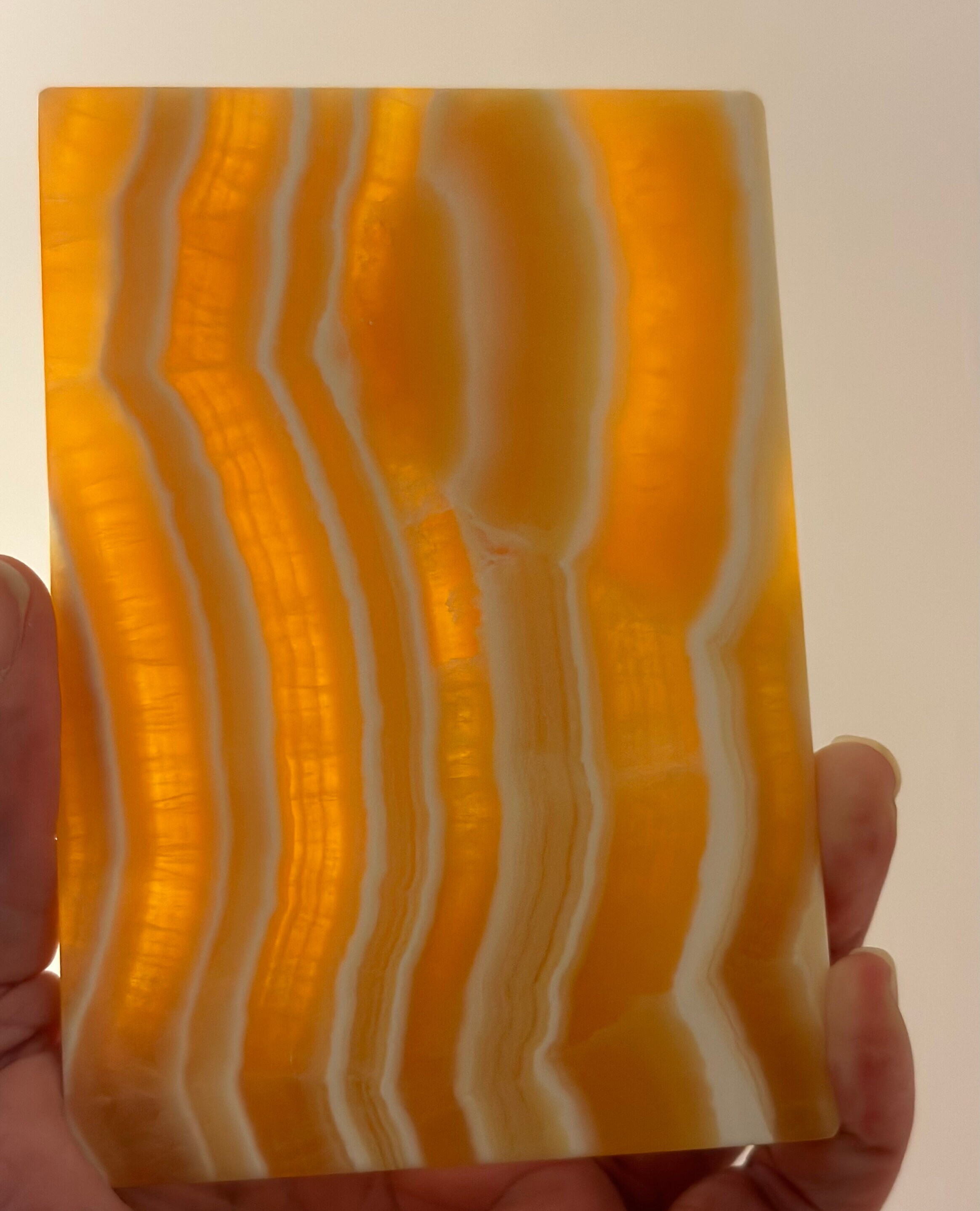 Banded Orange and White Calcite Slab 2 - Etsy