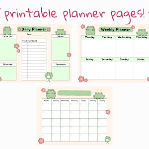 Cute Frog Digital Planner Download Bundle, Digital Download Planner ...