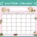 Magical Cottagecore Open Printable Monthly Calendar Planner, Digital ...