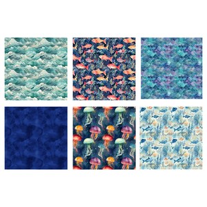 Ocean Beauty Seamless Digital Paper - Seamless Deep Sea Watercolor ...