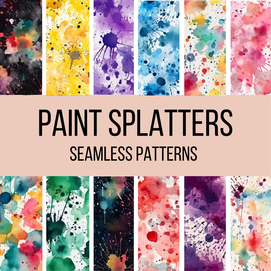 Paint Splatter Seamless Digital Paper - Seamless Pretty Colorful ...