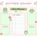 Cute Frog Open Printable Daily Planner, Digital Download Planner Page ...