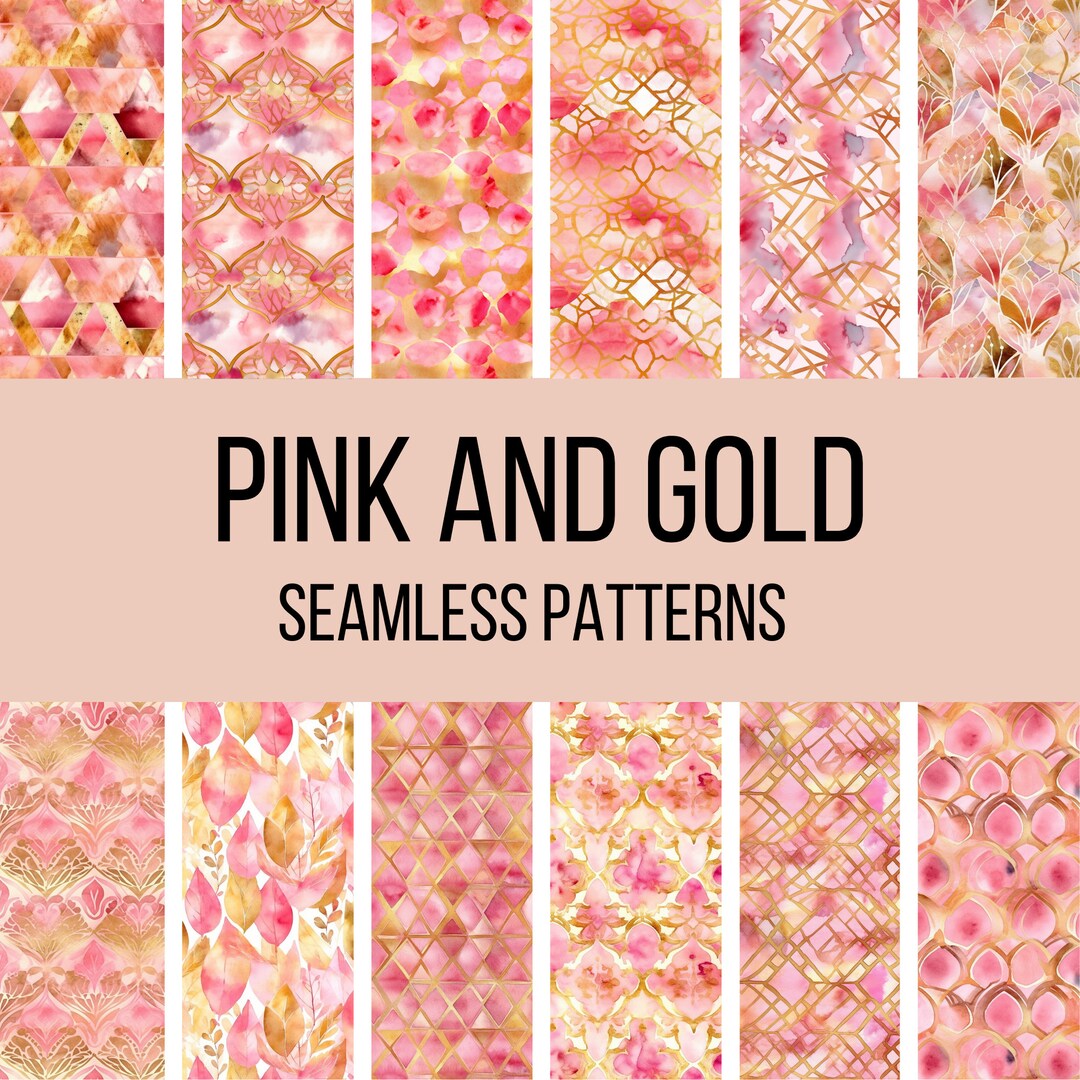 Pink and Gold Seamless Digital Paper - Seamless Pretty Dreamy ...