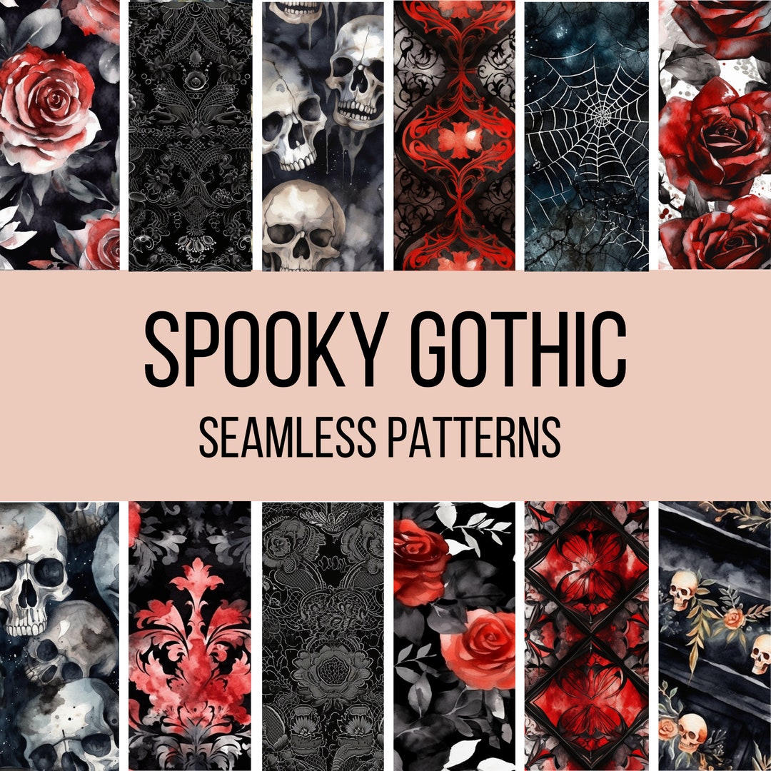 Spooky Gothic Seamless Digital Paper - Seamless Gothic Halloween ...