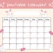 Cute Bunny Open Printable Calendar, Digital Download Calendar, Instant ...