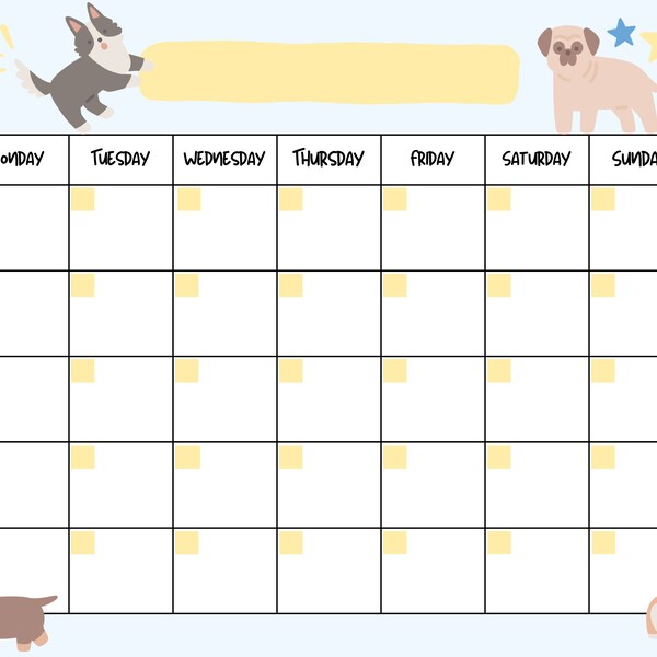 Pug Calendar - Etsy