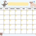 Cute Dog Open Printable Calendar, Digital Download Calendar, Instant ...