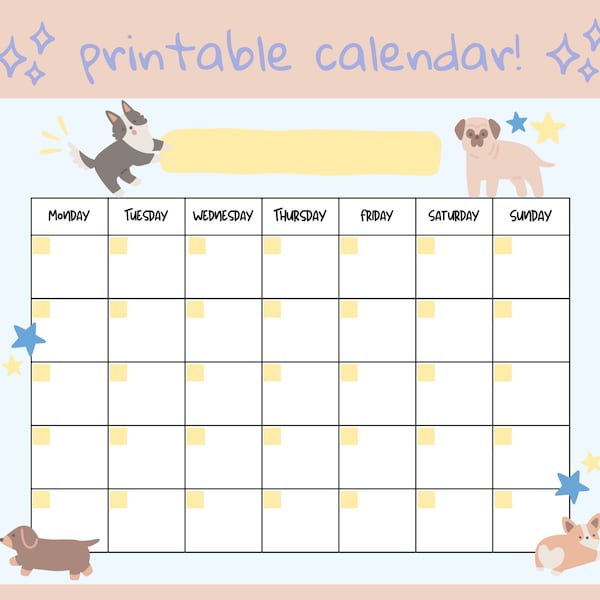 Pug Calendar - Etsy