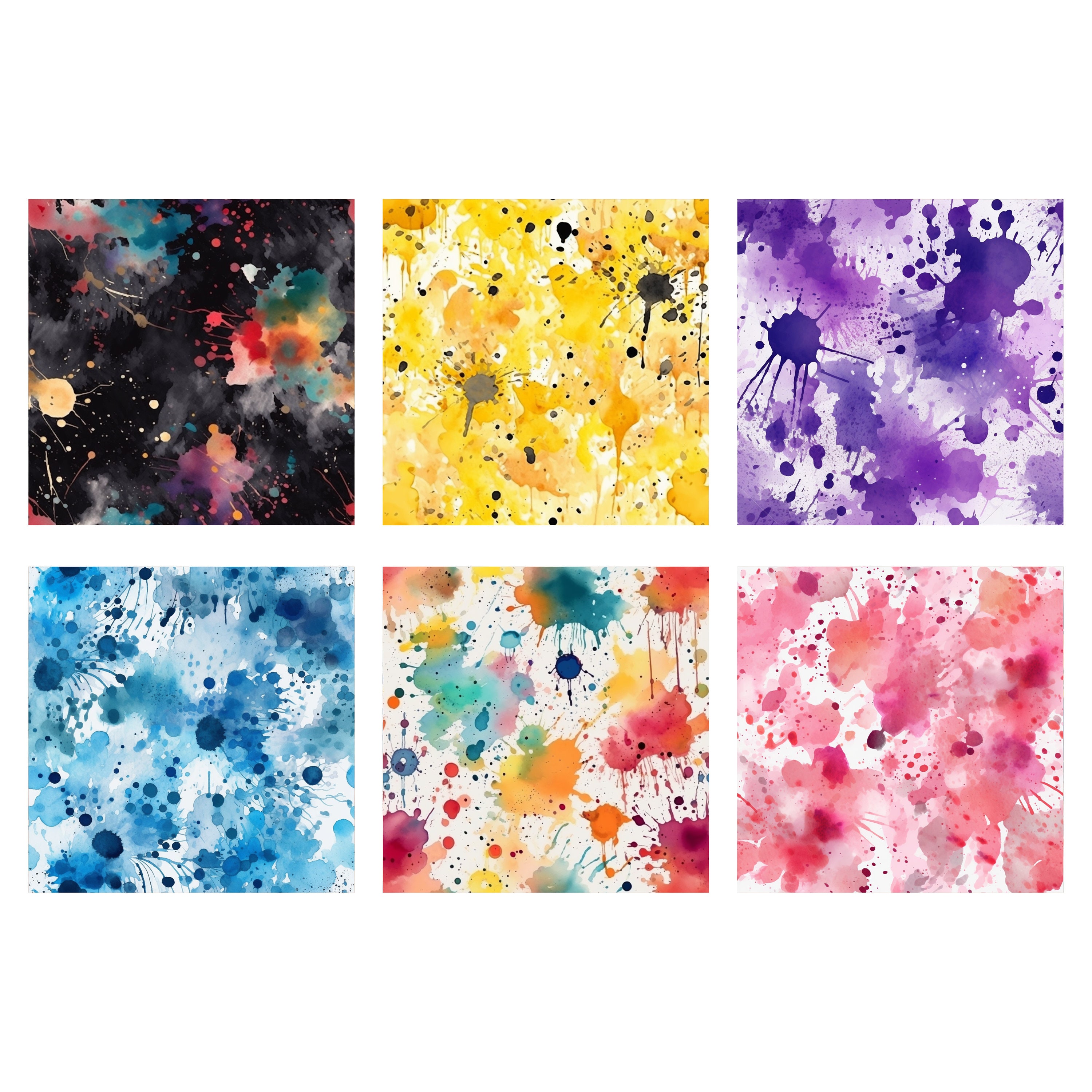 Paint Splatter Seamless Digital Paper - Seamless Pretty Colorful ...