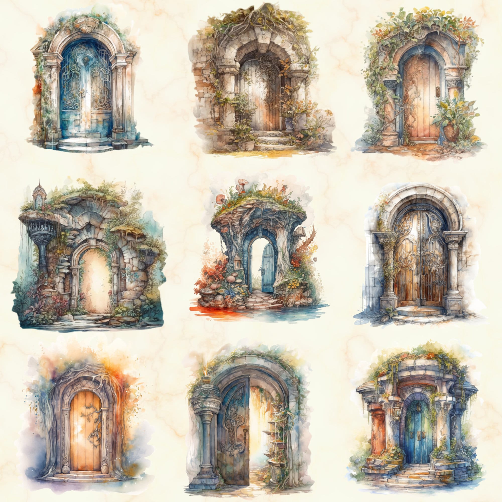 36 PNG Magic Doors Clipart - Pretty Magical Fantasy Doorway PNG Set ...