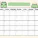 Cute Frog Open Printable Calendar, Digital Download Calendar, Instant ...