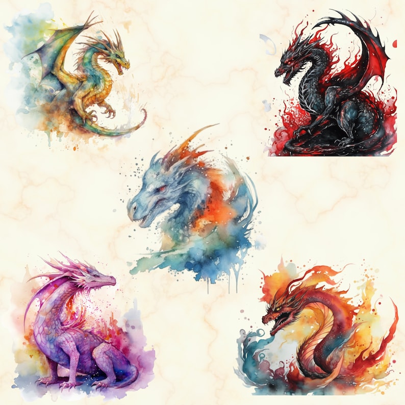 20 PNG Dragons Clipart - Dragon PNG Set, Colorful Dragons Art ...