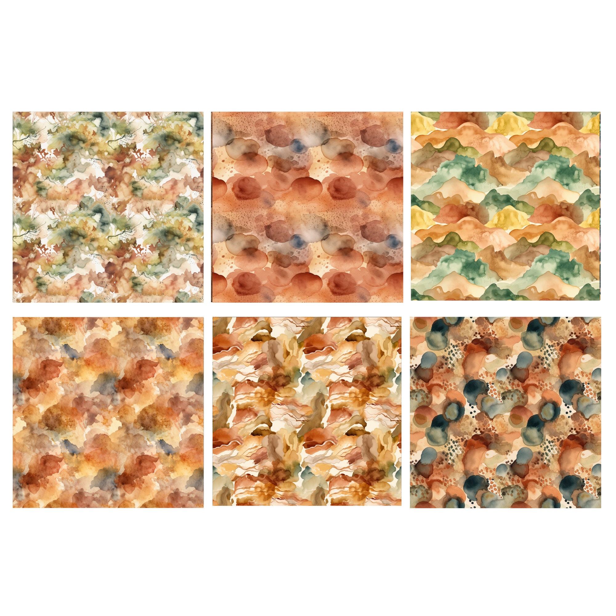 Earth Tones Seamless Digital Paper Seamless Neutrals Watercolor ...