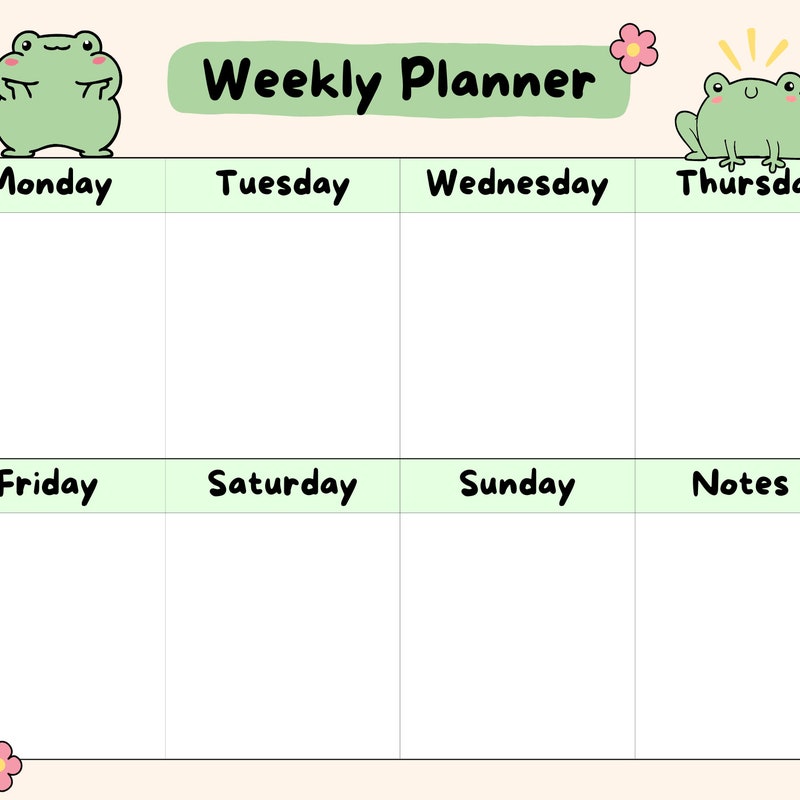 Frog Planner Printables - Etsy