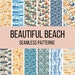 Beautiful Beach Seamless Digital Paper - Seamless Summer Seaside ...