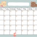 Cute Bear Open Printable Calendar, Digital Download Calendar, Instant ...