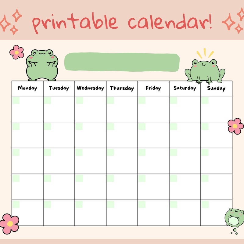 Printable Calendar - Etsy