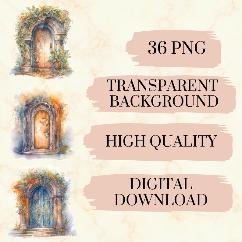 36 PNG Magic Doors Clipart - Pretty Magical Fantasy Doorway PNG Set ...