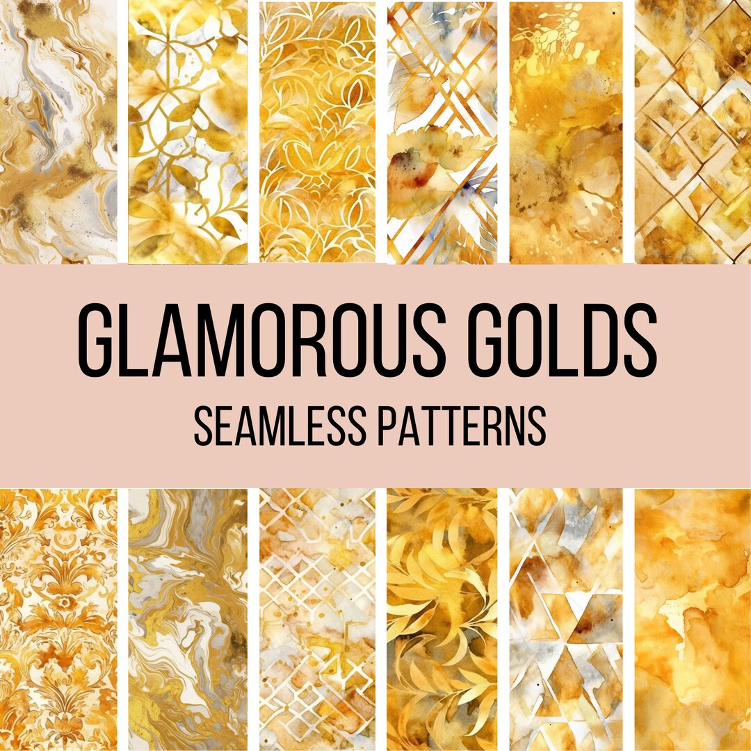 Glamorous Golds Seamless Digital Paper - Seamless Metallic Gold ...
