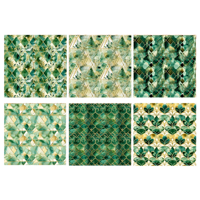 Green and Gold Seamless Digital Paper - Seamless Pretty Nature ...