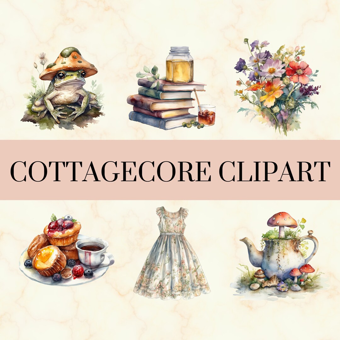 20 PNG Watercolor Cottagecore Clipart - Pretty Garden and Mushroom PNG ...