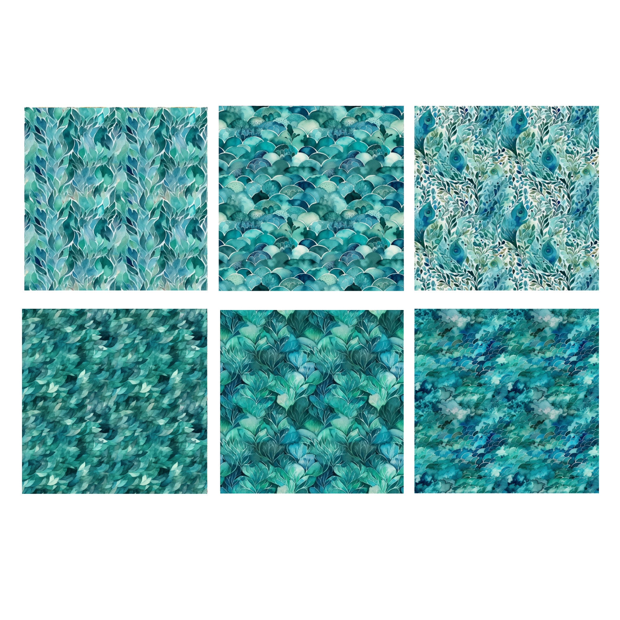 Timeless Teal Seamless Digital Paper - Seamless Pretty Blue Green ...