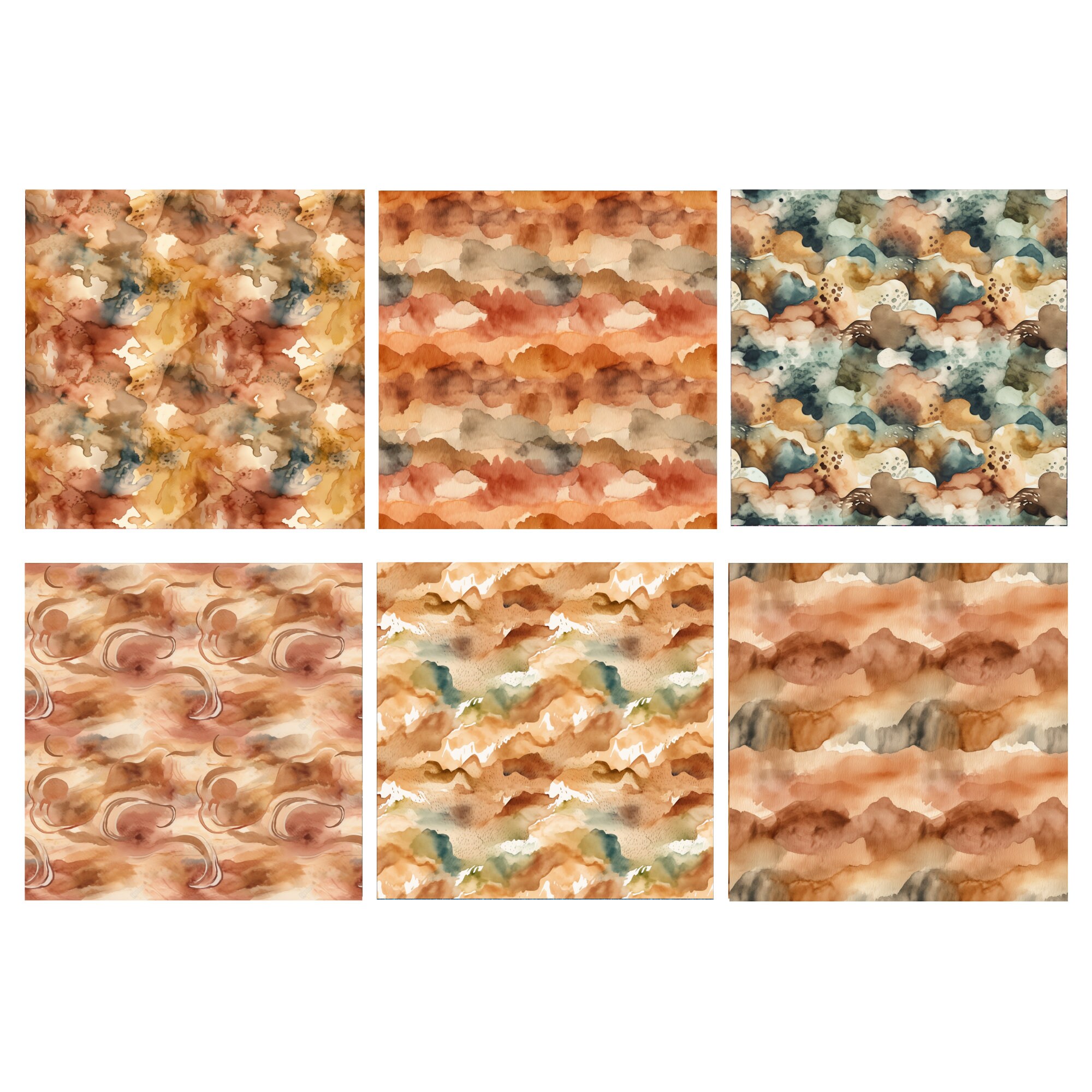 Earth Tones Seamless Digital Paper - Seamless Neutrals Watercolor ...