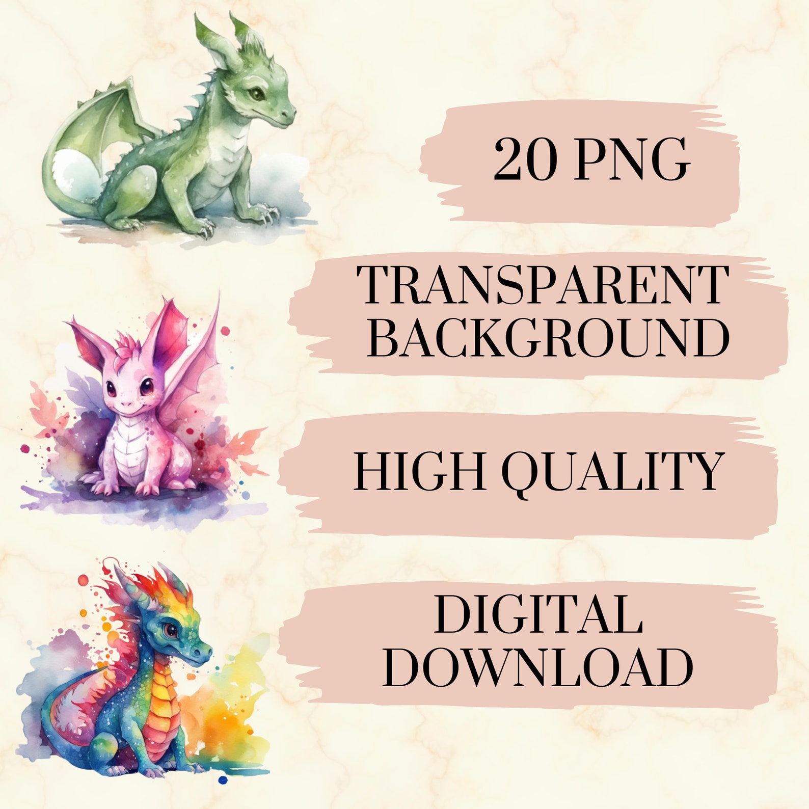 20 PNG Cute Dragons Clipart Fantasy Colorful Dragon PNG Set - Etsy ...