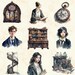 36 PNG Watercolor Dark Academia Clipart - Pretty Black Gothic College ...