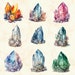27 Colorful Crystals Clipart - Pretty Crystal PNG Set, Witchy Gems Art ...