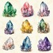 27 Colorful Crystals Clipart - Pretty Crystal PNG Set, Witchy Gems Art ...